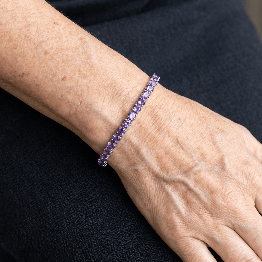 Elegant Boho Purple Zirconia Crystal Tennis Bracelet – Grace Parker Jewelry