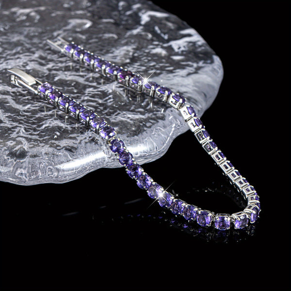 Elegant Boho Purple Zirconia Crystal Tennis Bracelet – Grace Parker Jewelry